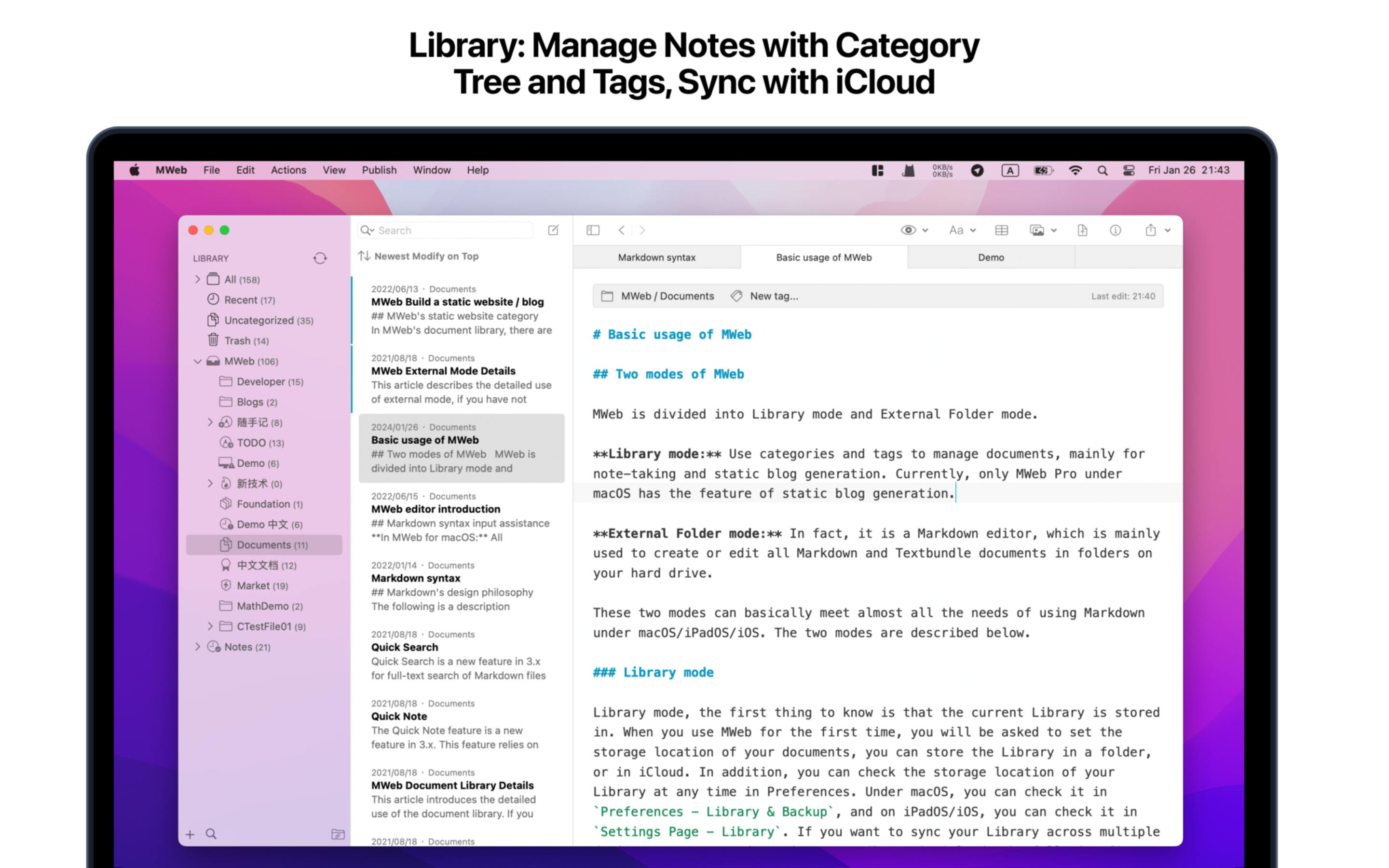 MWeb - Pro Markdown writing, note taking and static blog generator App - MWeb